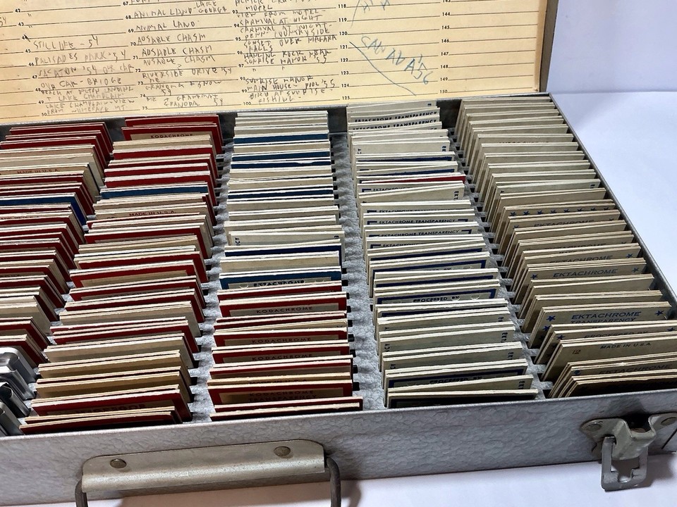 Vintage Metal 35mm Slide Box 150 Capacity Storage Tray w/Slides from ...
