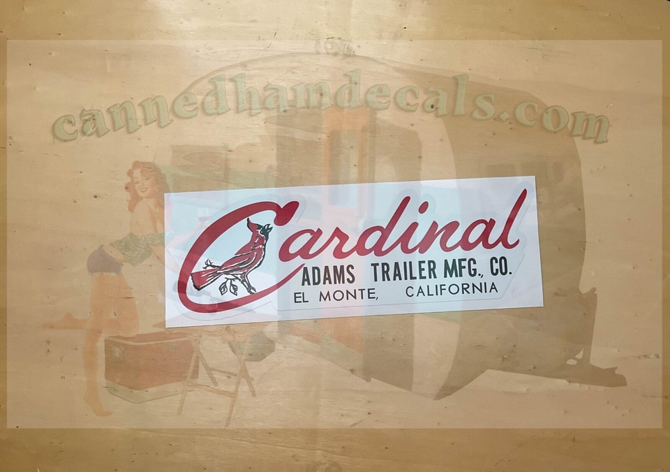Cardinal Vintage Travel Trailer El Monte, CA. Repro Decals Pick Your ...