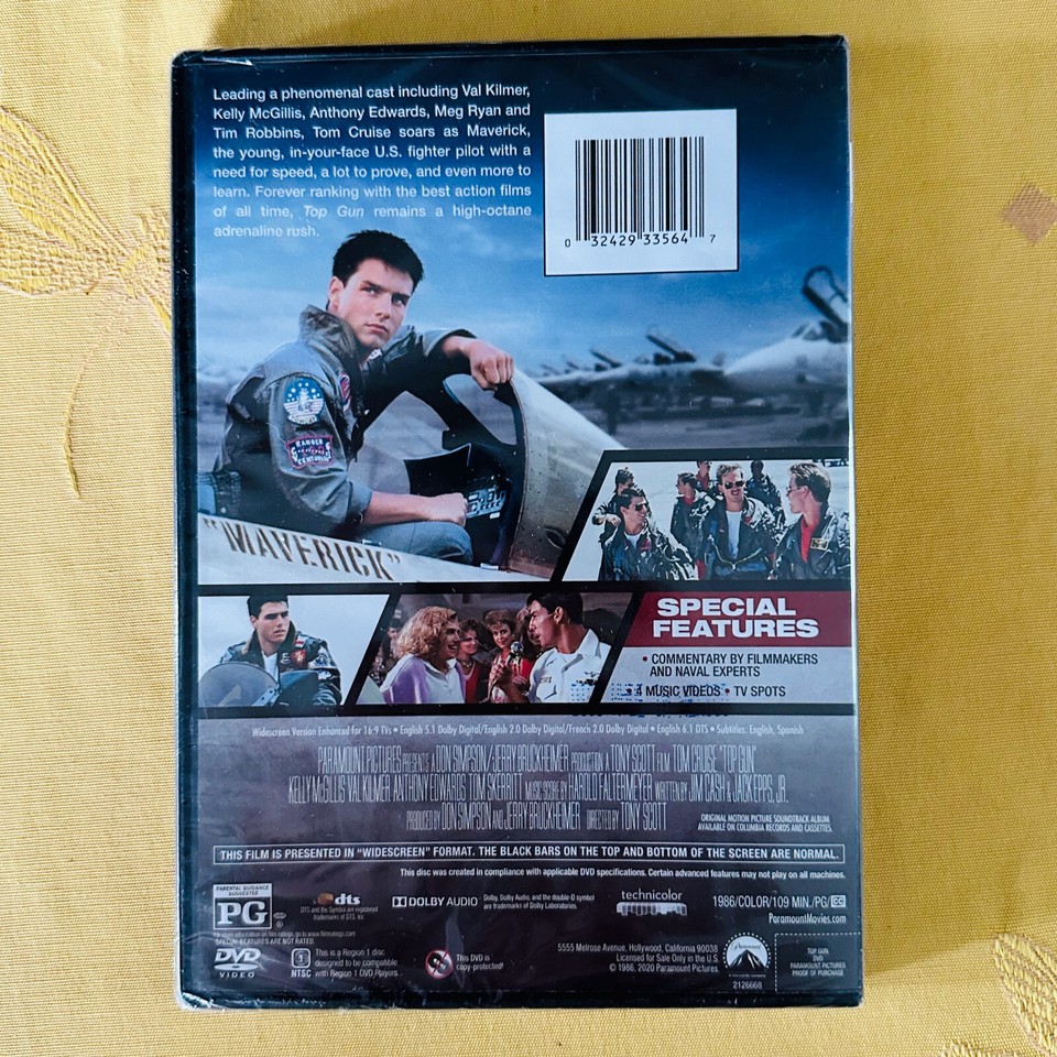 Top Gun DVD First Release Tom Cruise Val Kilmer Kelly McGillis Anthony ...