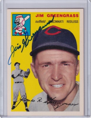 1994 TOPPS #22 JIM GREENGRASS 1954 STYLE HAND SIGNED AUTOGRAPH REDLEGS ...