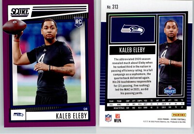 Kaleb Eleby 2022 Score Rookies Purple #313 Rookie RC Seattle Seahawks ...