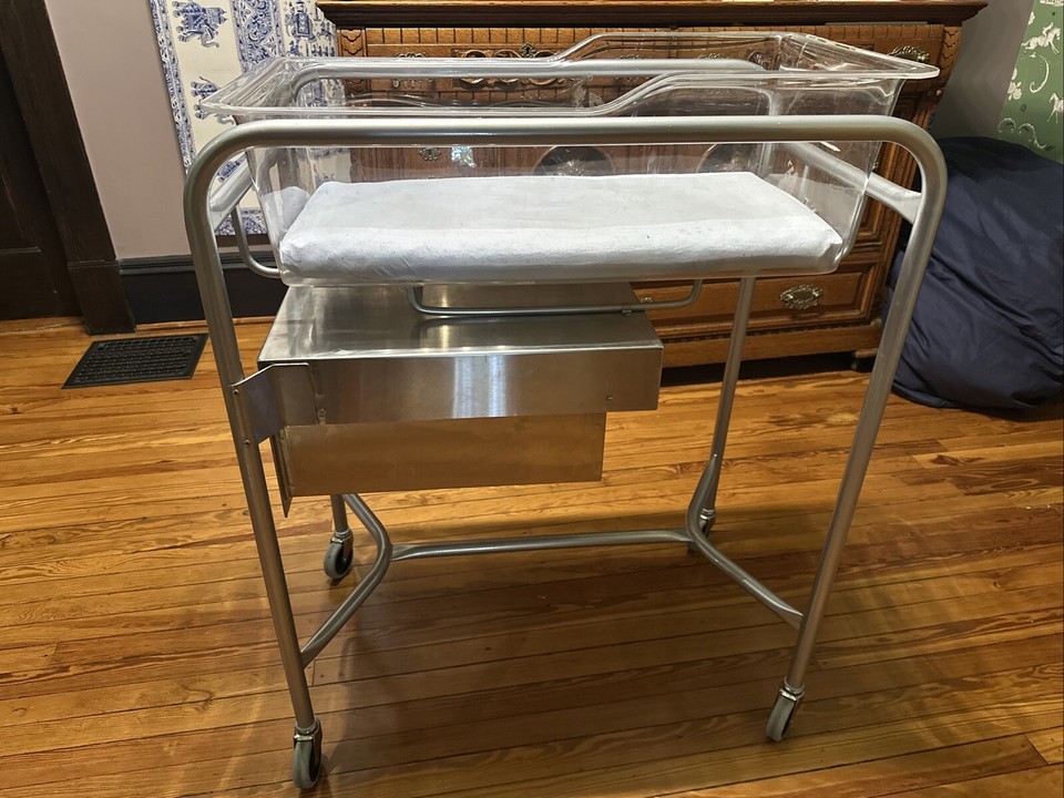 Stainless Steel Hospital Infant Bassinet with Acrylic Basket x1 | eBay