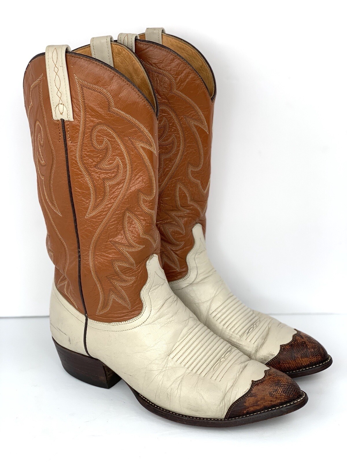 J. Chisholm Beige Brown Lizard WingTip Boots - Men’s … - Gem