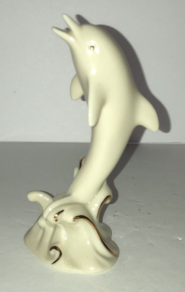 Lenox Collection Fine China 24K Gold Trim Ivory Dolphin Figurine | eBay