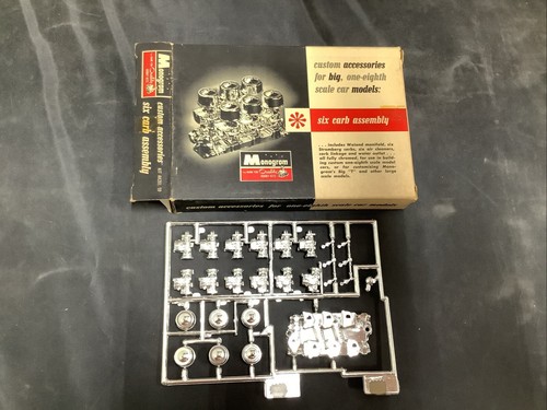 1963 Monogram Big T Hot Rod Custom 6 Carb Assembly Model Kit Accessory ...