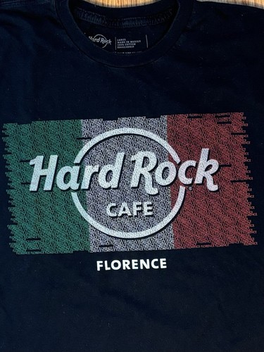 Hard Rock Cafe Florence Italy Souvenir Logo T-Shirt Large Adult Black ...