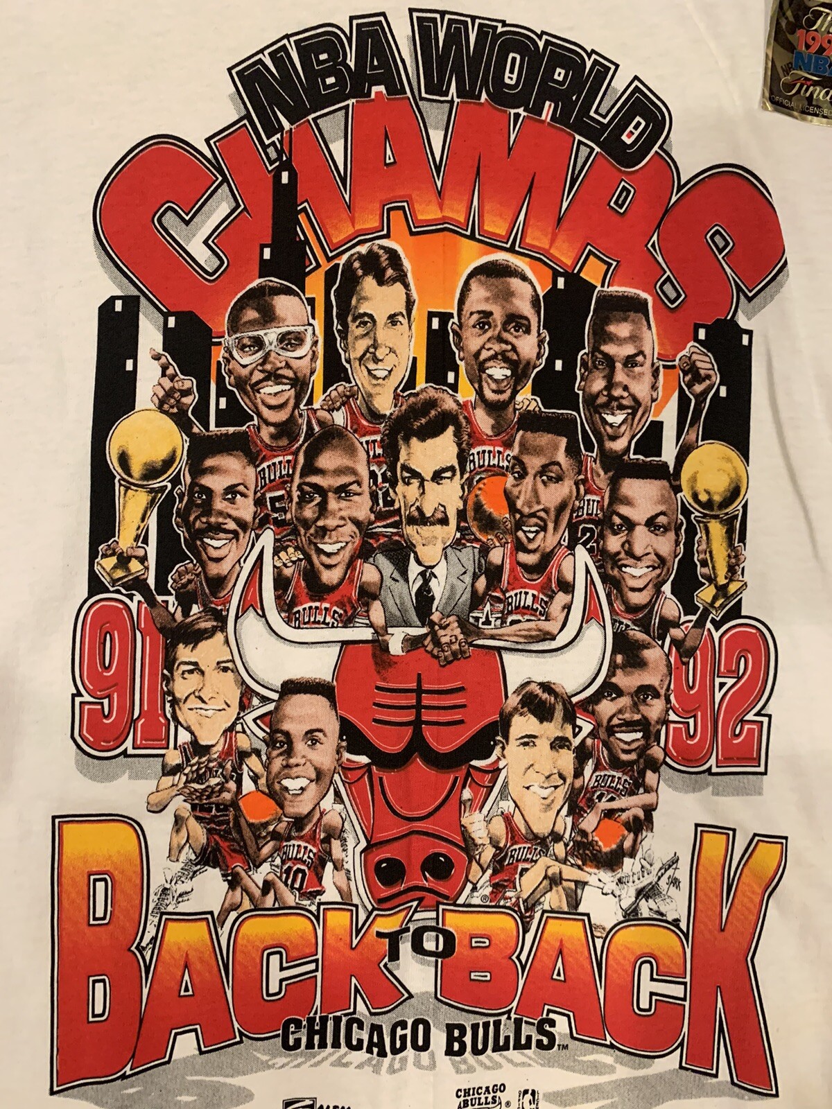 Vintage Chicago Bulls Back2back 91-92 World Champs T-… - Gem