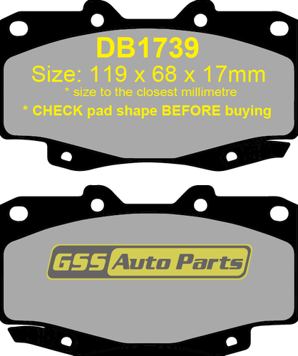 RDA Front Extreme Heavy Duty Brake Pads RDX1987SM DB1739 without VSC ...