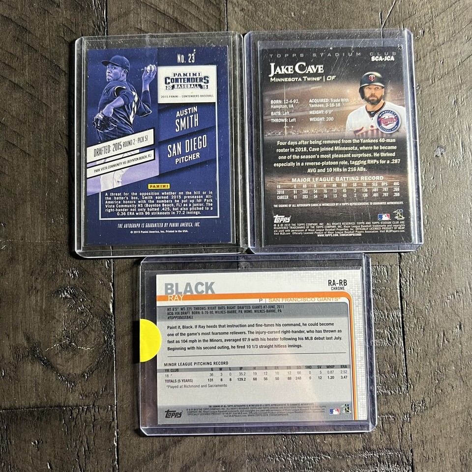 Lot of 3 Auto Autographed Signed Baseball Cards RC Rookies Prospects | eBay