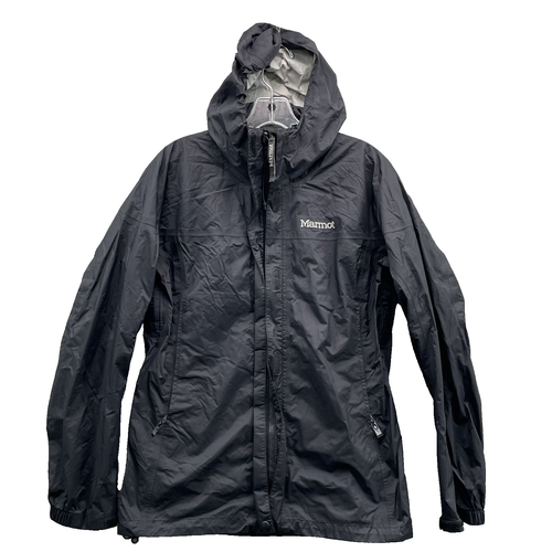Marmot Windbreaker Jacket Men's Medium Black Hooded Waterproof Outdoor ...