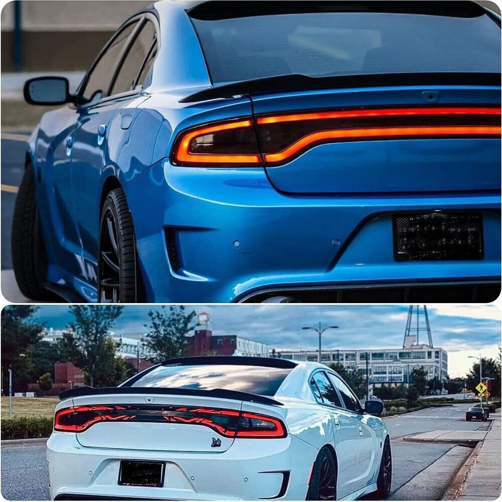 For 2015-2023 Dodge Charger SRT Hellcat Rear Spoiler Black Flap Wicker ...