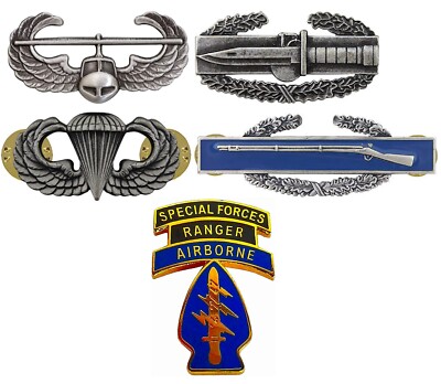 US ARMY SPECIAL FORCES RANGER JUMP WINGS AIRBORNE CAB CIB COMBAT ...