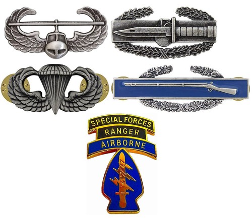 US ARMY SPECIAL FORCES RANGER JUMP WINGS AIRBORNE CAB CIB COMBAT ...