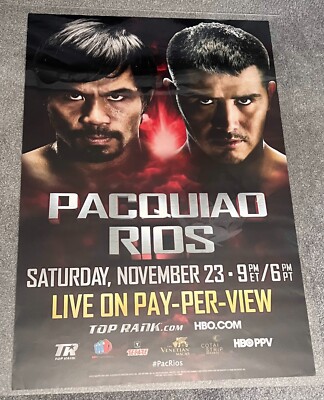 2013 Manny Pacquiao vs Brandon Rios OFFICIAL Fight Poster 27x40 CLASH ...