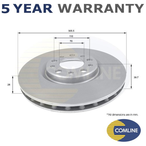 Comline Front Brake Disc Fits Alfa Romeo Giulietta 2010-2020 159 2005 ...