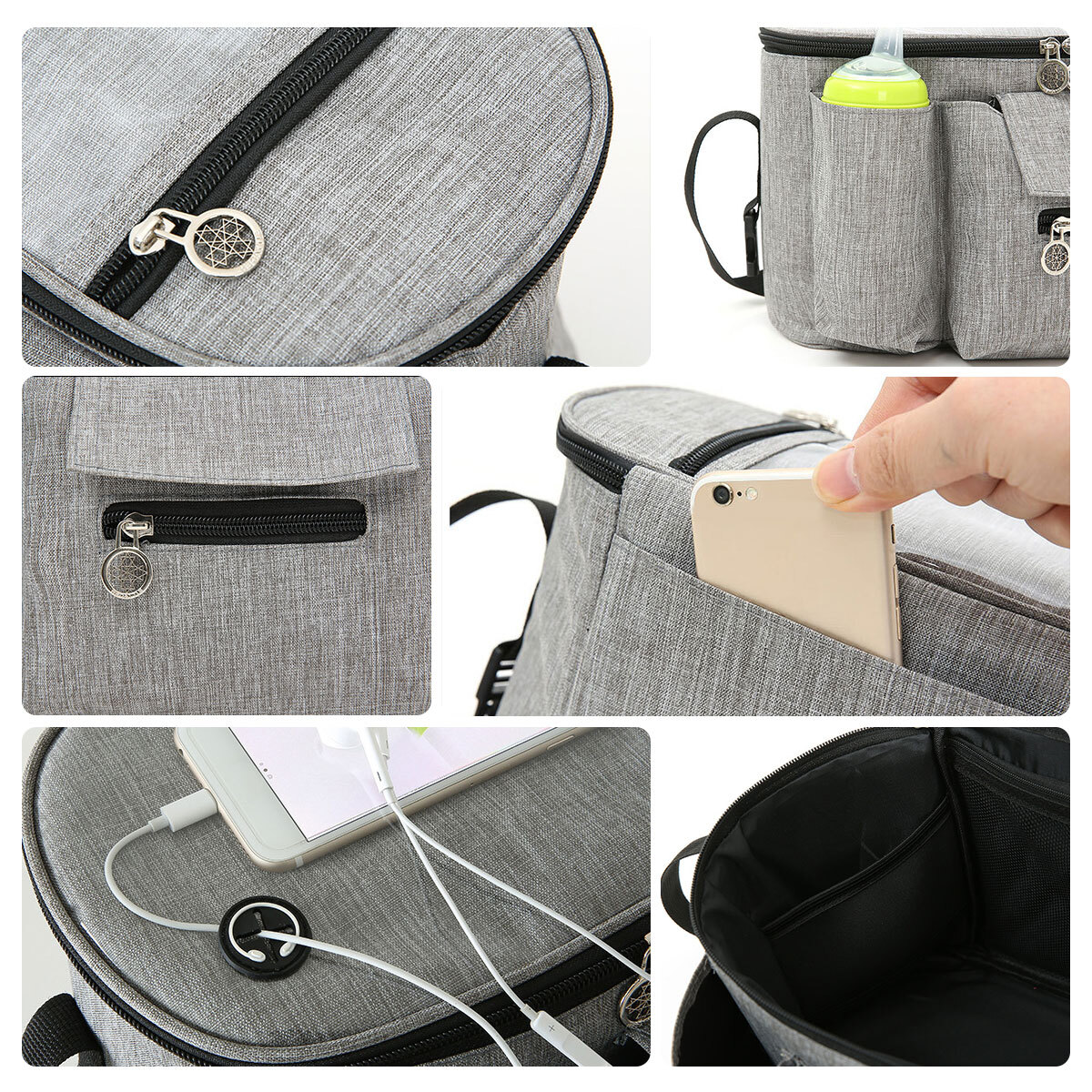 Stroller Organizer Organizer Large Capacity Baby Pram Buggy Storage Bag ...