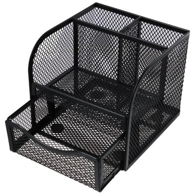 Black Mesh File Storage Rack Multi-functional Memo Holder Table ...
