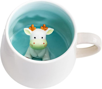 3D Ceramic Coffee Mug Animal inside Cup 12Oz Cute Handmade Animal ...