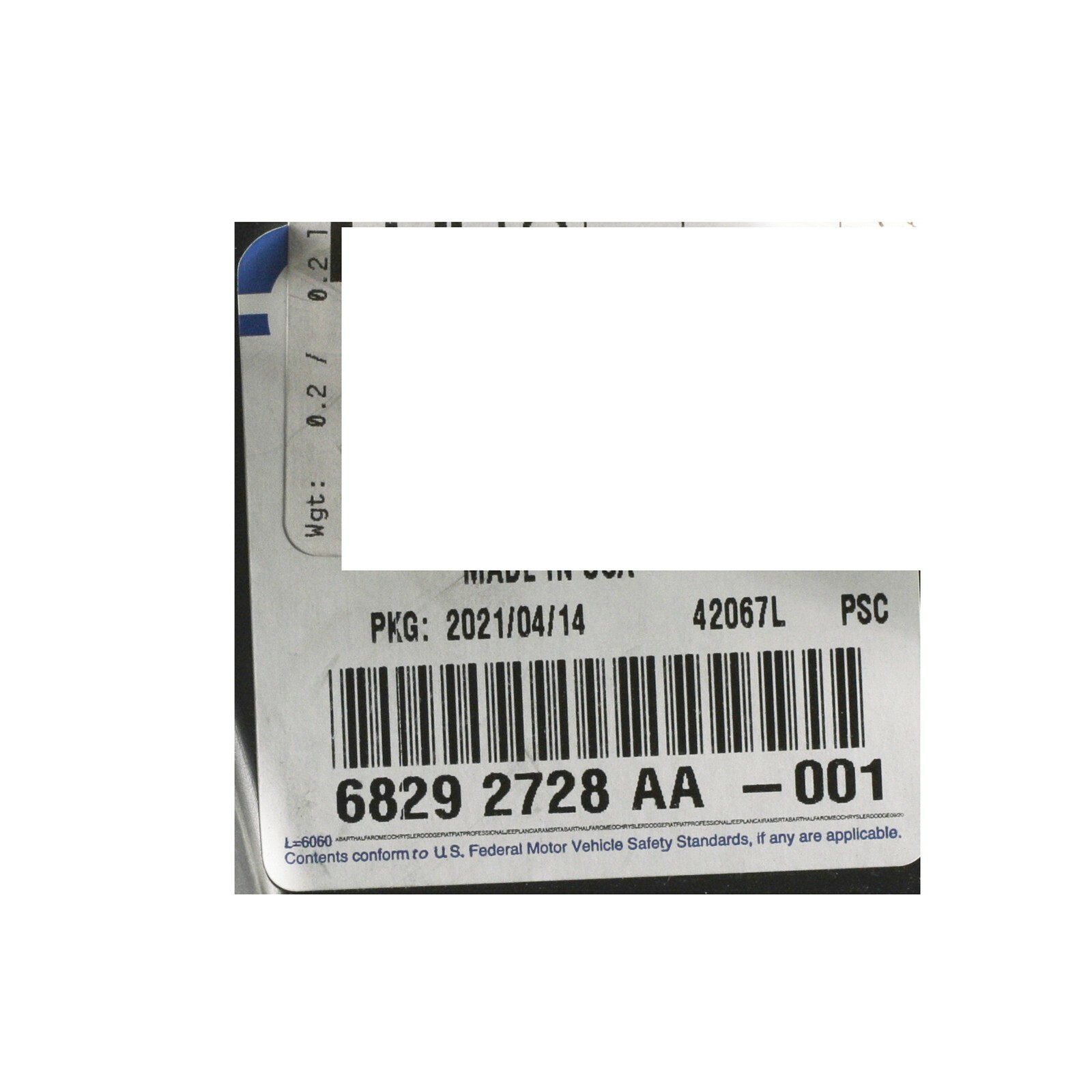 18-22 WRANGLER JL GLADIATOR RADIATOR SEAL RIGHT SIDE OEM NEW MOPAR ...