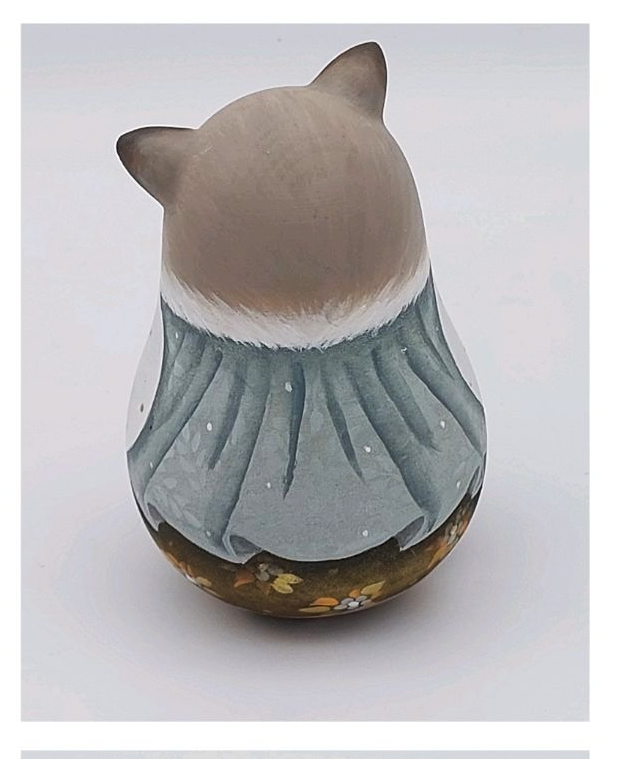 Roly Poly Tumbler Wooden Nesting Doll Cat Girl Spring Musical Toy | eBay UK