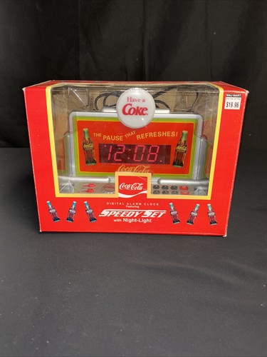 Coca Cola Digital Alarm Clock Featuring Speedy Set With Night Light | eBay