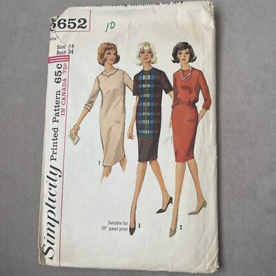 1964 Vintage Simplicity Pattern 5652 Size 14 | eBay