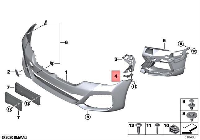 Genuine BMW G30 G31 G38 518d 520d ed 520dX 520e Guide bumper left ...