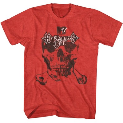 MTV - Headbangers Sfera Logo Teschio E Ossa - Erica Rosso Adulto T ...