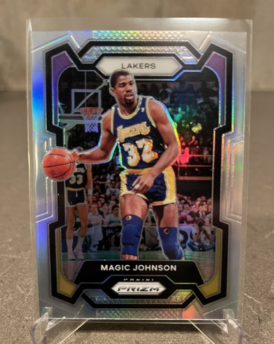 2023-24 Panini Prizm Basketball Silver Magic Johnson #185 Los Angeles ...