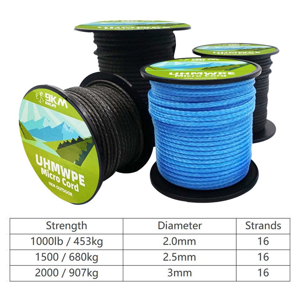 1000lb~2000lb Dyneema String Braided UHMWPE Cord Outdoor Repair ...