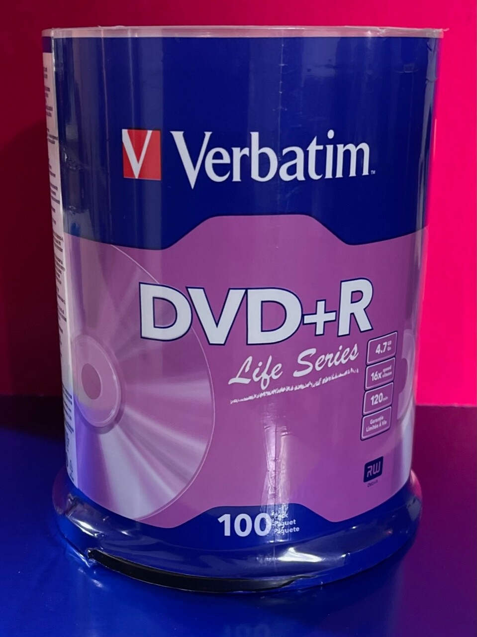 VERBATIM FACTORY SEALED RECORDABLE DVD+R DISCS 100 COUNT 16x 120 MIN 4. ...