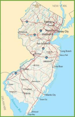 NEW JERSEY STATE ROAD MAP GLOSSY POSTER PICTURE PHOTO BANNER city ...