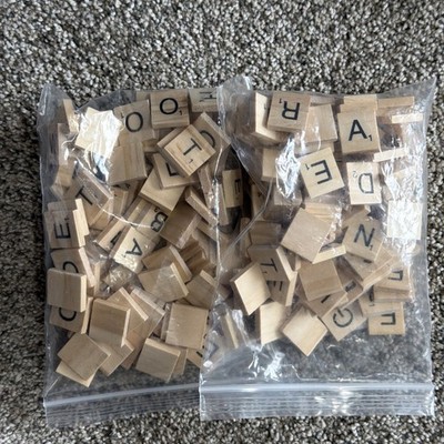 LOT of 200 Mini Scrabble Type Wood Tiles Perfect For Crafts & More | eBay