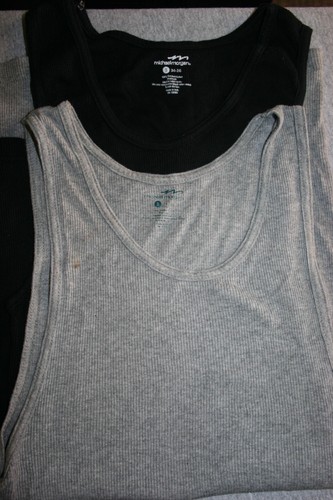 2 Pc Men 100% Cotton A-Shirt Tank Top Ribbed Undershirt Wife Beater ...