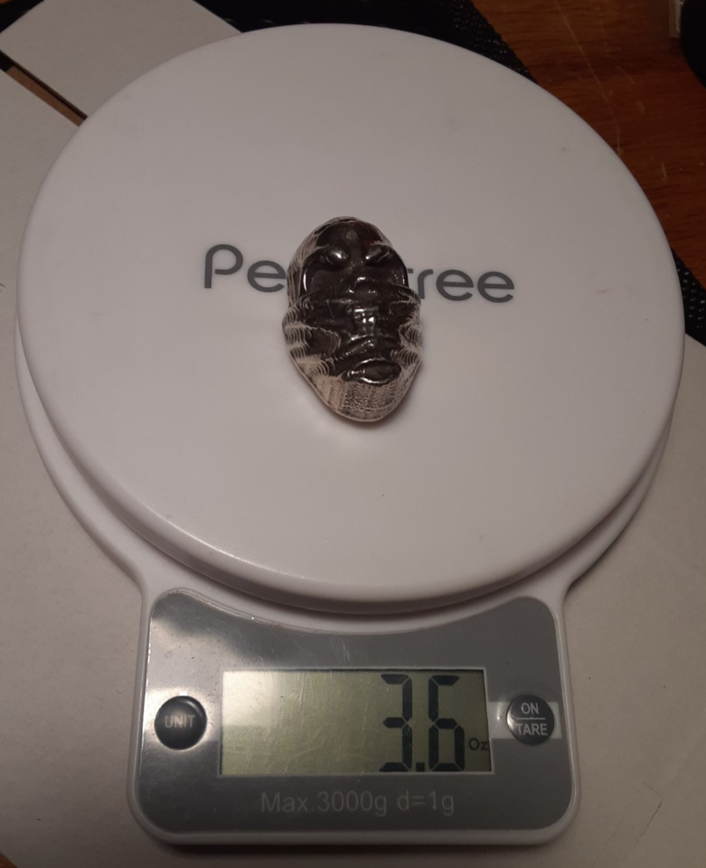 3.2 -TROY OUNCE .999 Fine Poured Silver "SKULL" Art by *PIT BULLION* | eBay