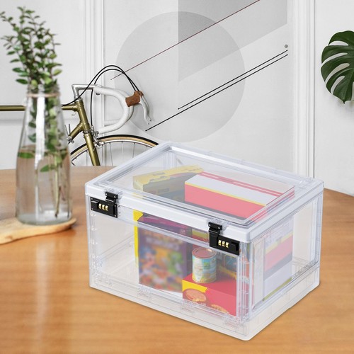 Lockable Storage Bin Containers Organiser Lock Box for Office | eBay