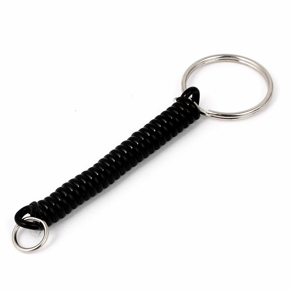 Split Ring 9cm Length Stretchy Spring Coil Keychain Keyring Key Holder ...