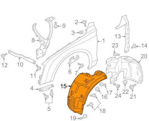 AUDI A8 D4 REAR RIGHT FENDER LINER SPLASH SHIELD 4H0821172M 12-17 NO🇺🇸 ...