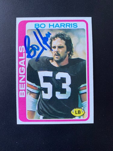 Bo Harris Signed 1978 Topps Rookie Card Cincinnati Bengals Autograph ...
