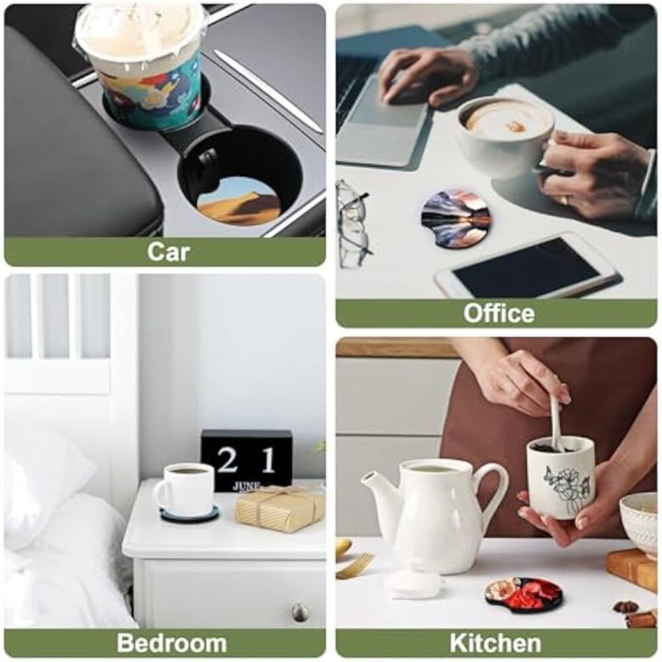 Sublimation Blank Car Coasters Set,Include 60 Circular Coasters,30 ...