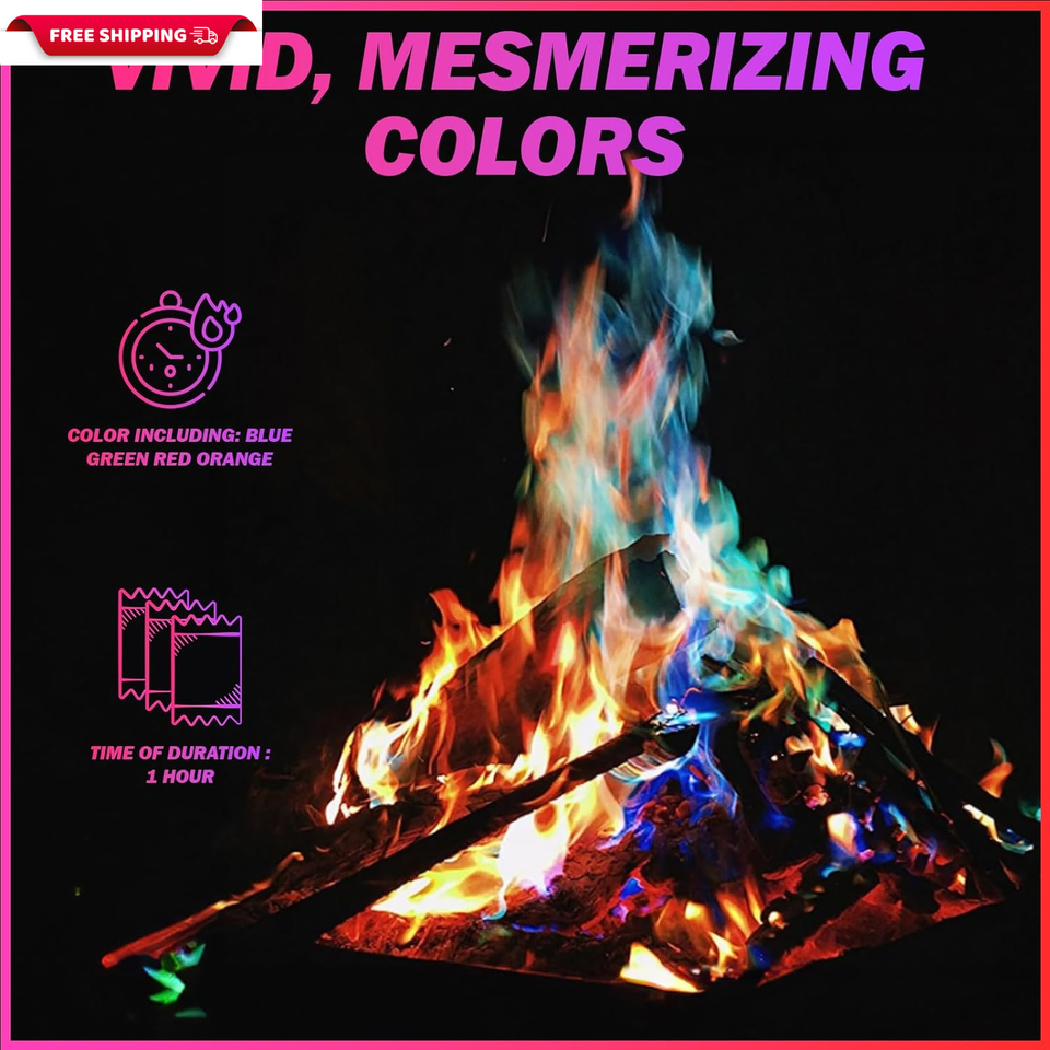 25 Pack Colorful Flames Color Fire Packets Fire Pit for Campfire,Fire ...
