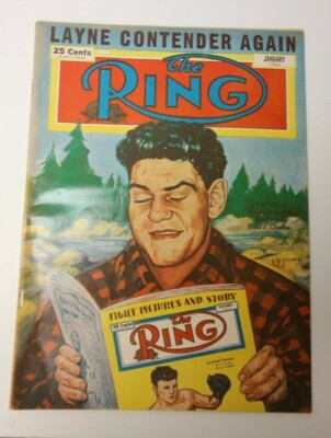 THE RING JAN 1953 REX LAYNE COVER BOXING MAGAZINE RARE COOL GOOD ...