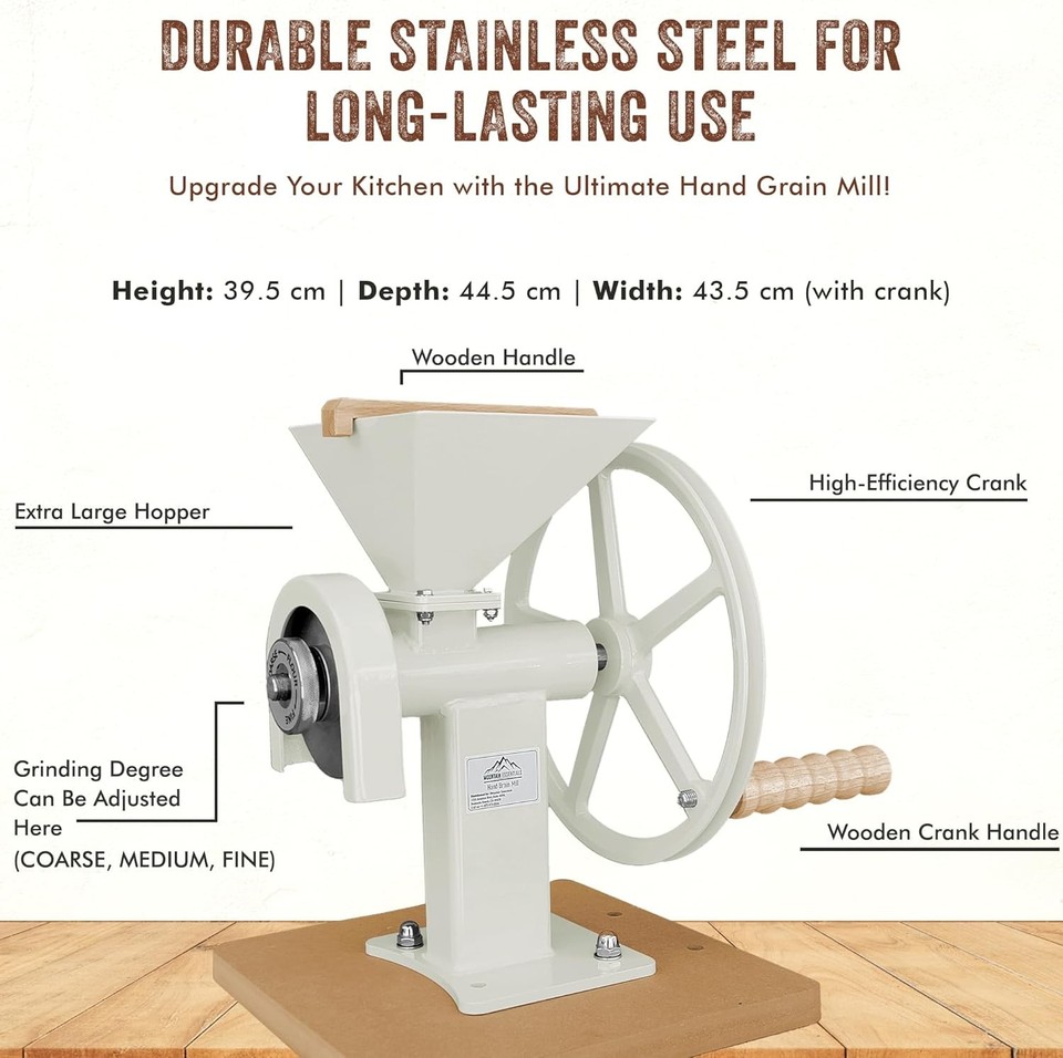 Manual Hand Grain Mill Heavy Duty Flour Grinder Wheat Corn Coffee ...