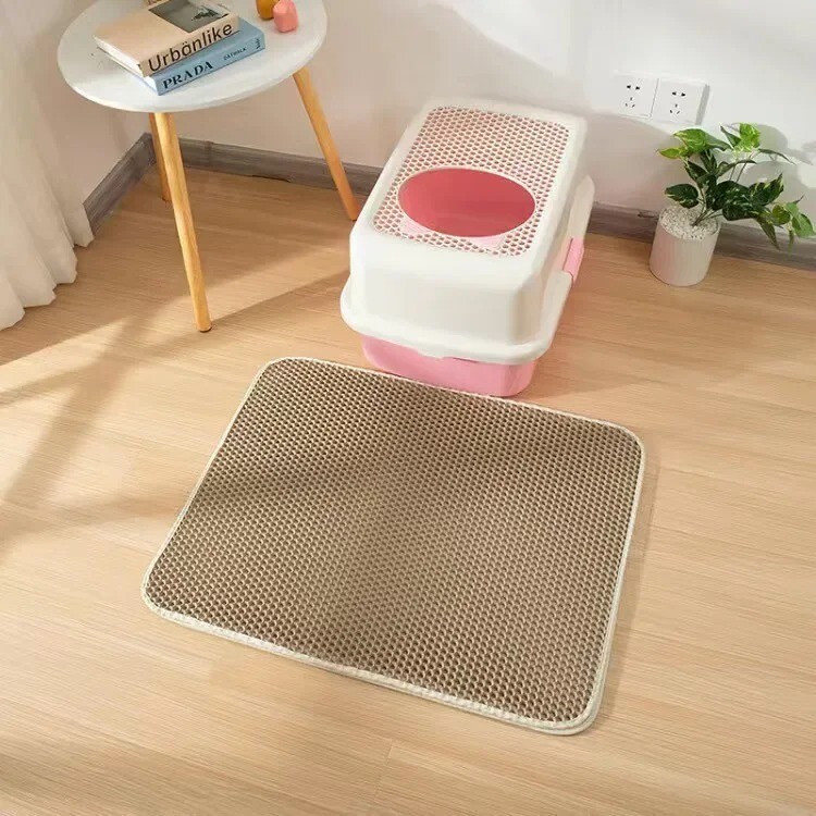 Double Layer Cat Litter Mat Trapping Honeycomb Soft Waterproof Kitty ...