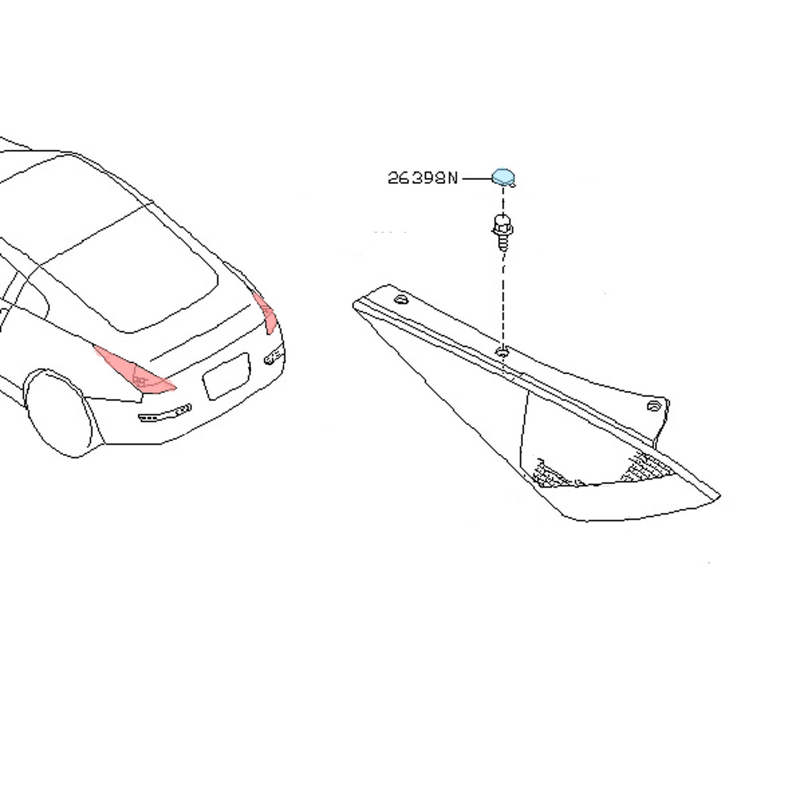 Genuine Nissan 2 pcs of Rear Combination Lamp Cap, 26398-CD000 | eBay