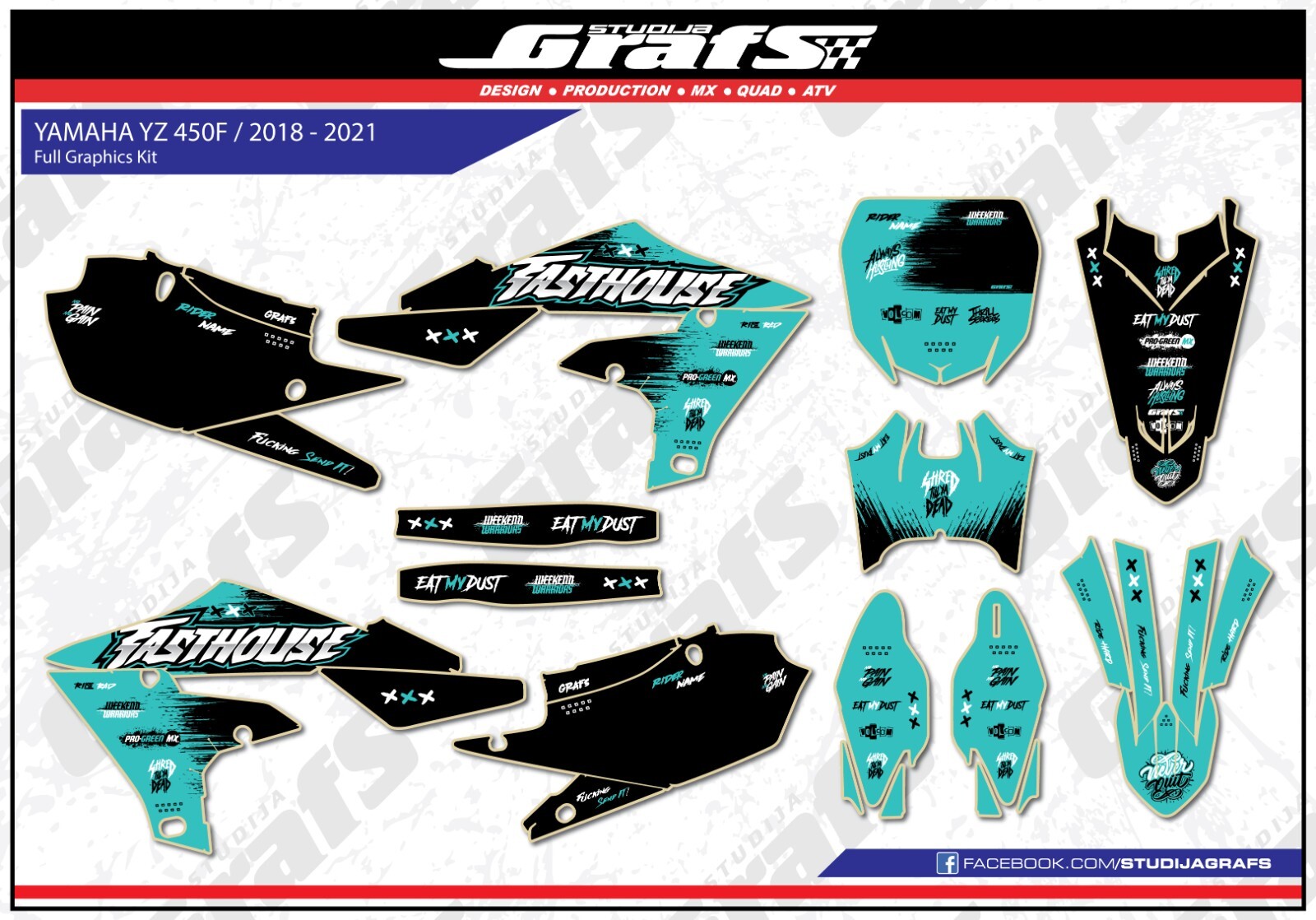 2018 2019 2020 2021 YZ 450F Graphics Kit For YAMAHA YZ450F YZF 450 F ...