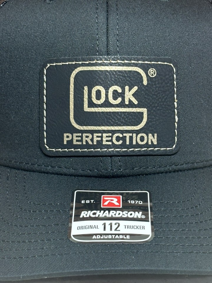Richardson 112 Glock Leatherette Patch Trucker Hat - Gun Glock Hat ...