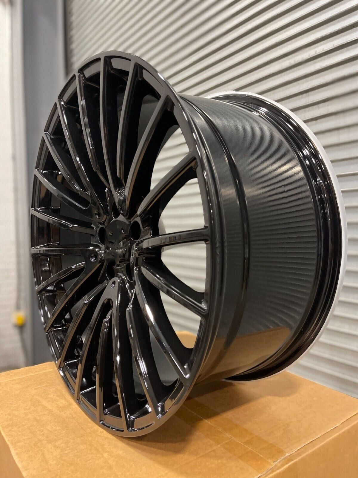 (set 4) 20" GLOSS BLACK AMG STYLE WHEELS RIMS FITS MERCEDES BENZ 5X112 ...