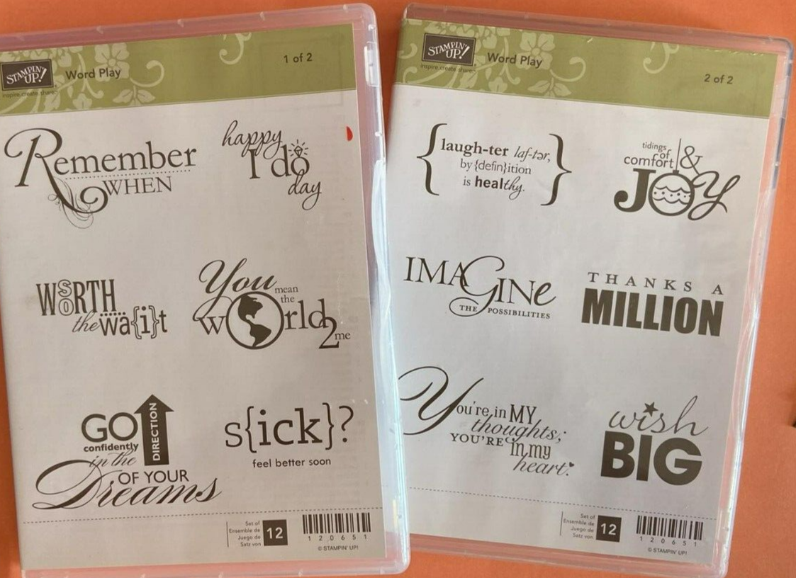 Stampin' Up Word Play 1&2 Stamp set Mega Sentiment kit Wish Big UK ...