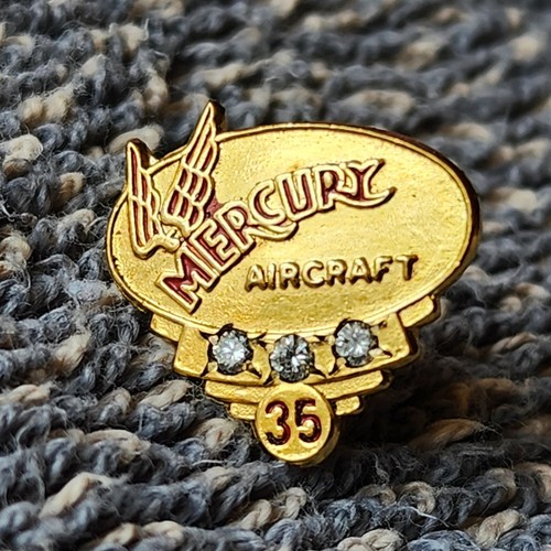 Mercury Aircraft 35 Year Service Award Pin With 3 Diamonds Vintage ...